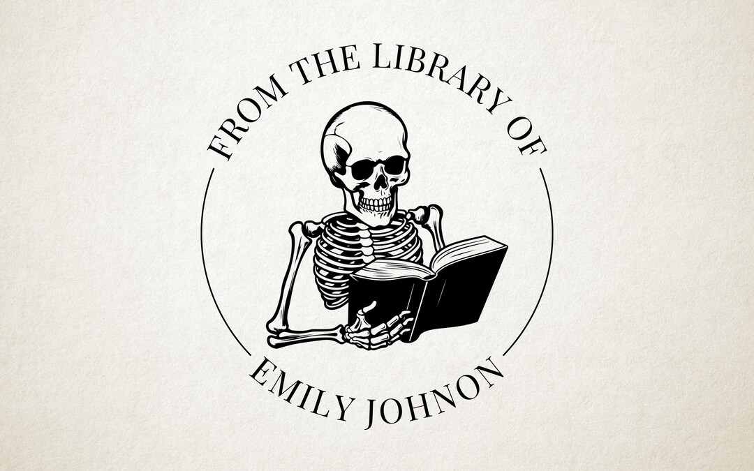 Skull Custom Book Embosser, Library Stamp, Book Stamp, Self Inking ...