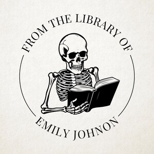 Skull Custom Book Embosser, Library Stamp, Book Stamp, Self Inking ...