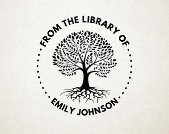 Tree Custom Book Embosser, Library Stamp, Book Stamp, Self Inking, From ...
