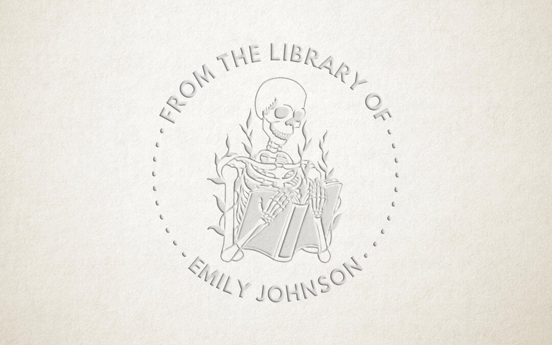Skull Custom Book Embosser, Library Stamp, Book Stamp, Self Inking ...