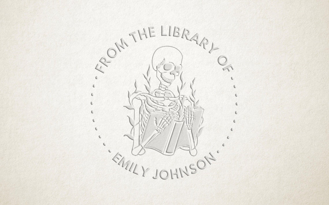 Skull Custom Book Embosser, Library Stamp, Book Stamp, Self Inking ...