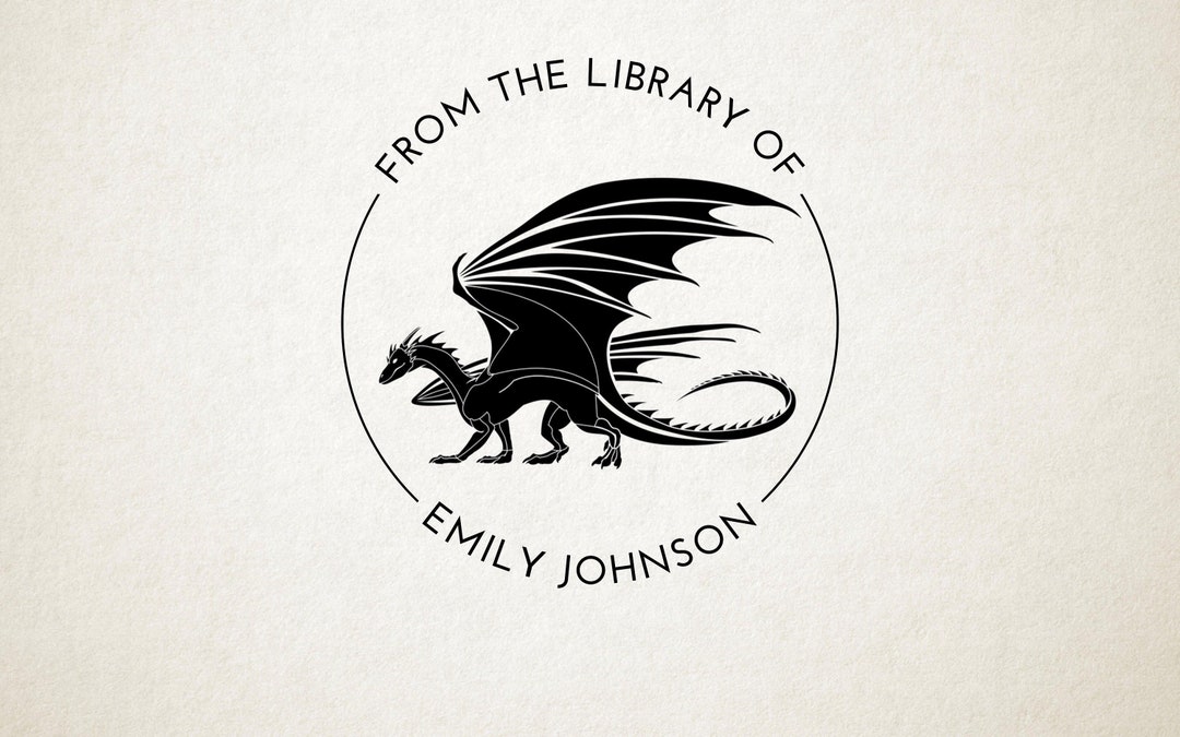 Dragon Custom Book Embosser, Library Stamp Book Stamp, Self Inking ...