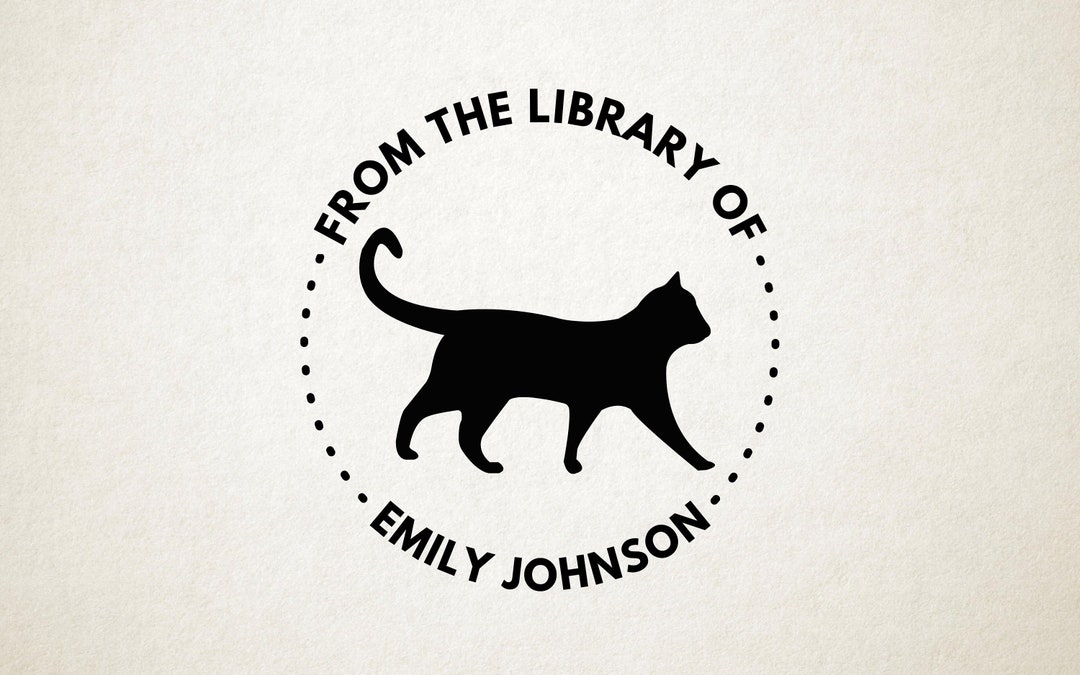 Cat Custom Book Embosser, Library Stamp, Book Stamp, Self Inking, From ...