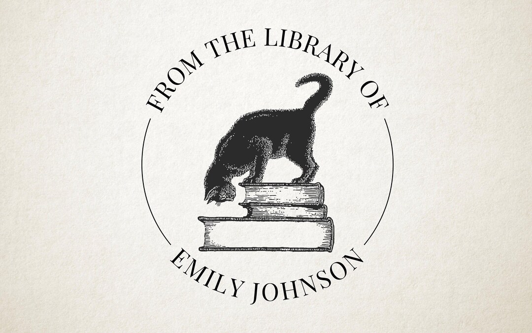 Custom Personalized Cat Book Lover Gift, Custom From the Library of ...