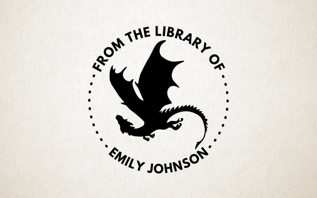 Dragon Custom Book Embosser, Library Stamp, Book Stamp, Self Inking ...