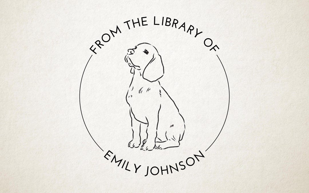 Dog Custom Book Embosser, Library Stamp, Book Stamp, Self Inking, From ...
