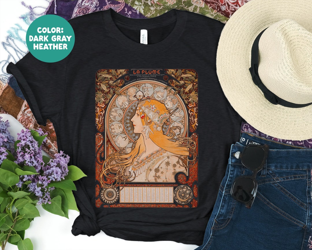 Alphonse Mucha Zodiaque La Plume Shirt Art Nouveau Shirt Aesthetic ...