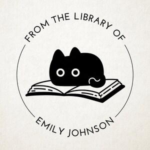 Cat Custom Book Embosser, Library Stamp, Book Stamp, Self Inking, From ...