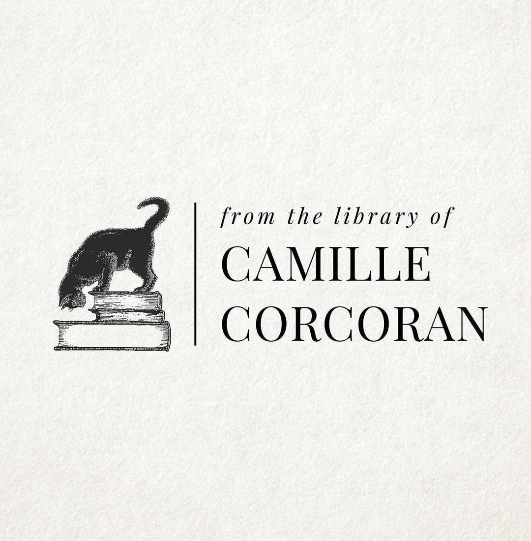 Custom Personalized Cat Book Stamp, Book Lover Gift, Custom From the ...