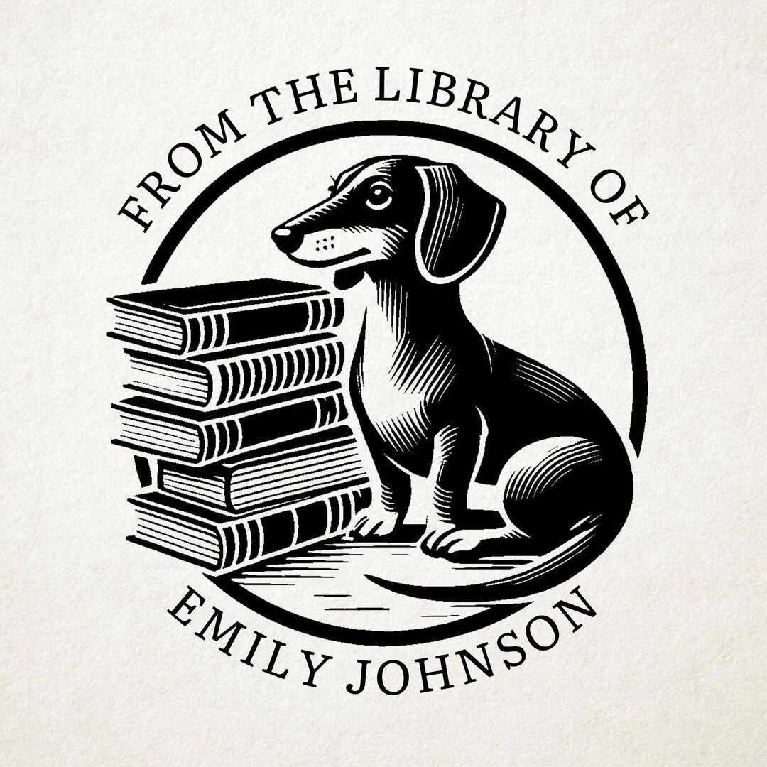 Dachshund Custom Dog Book Embosser, Library Book Stamp, Self Inking ...