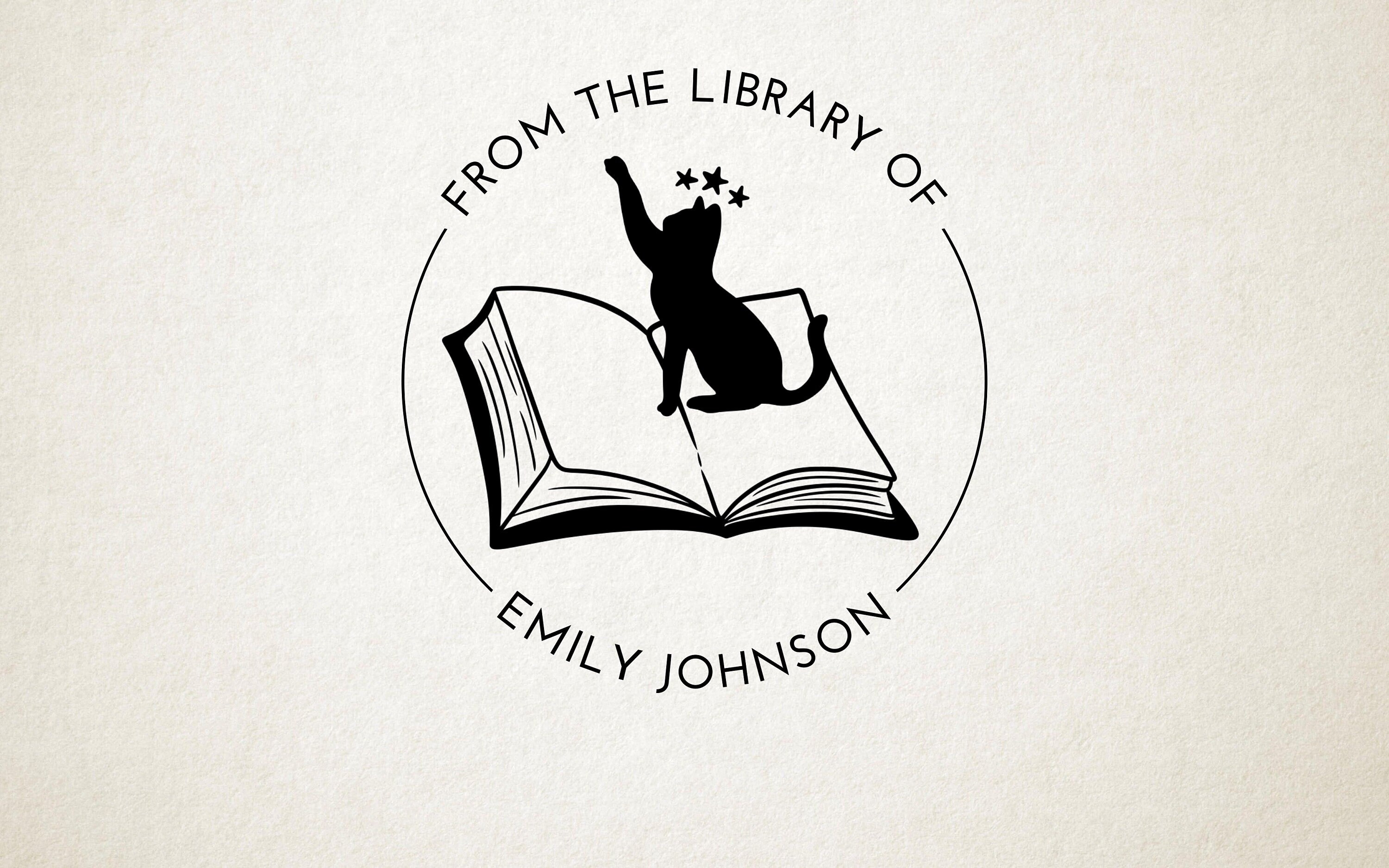 Cat Custom Book Embosser, Library Stamp Book Stamp, Self Inking, From ...