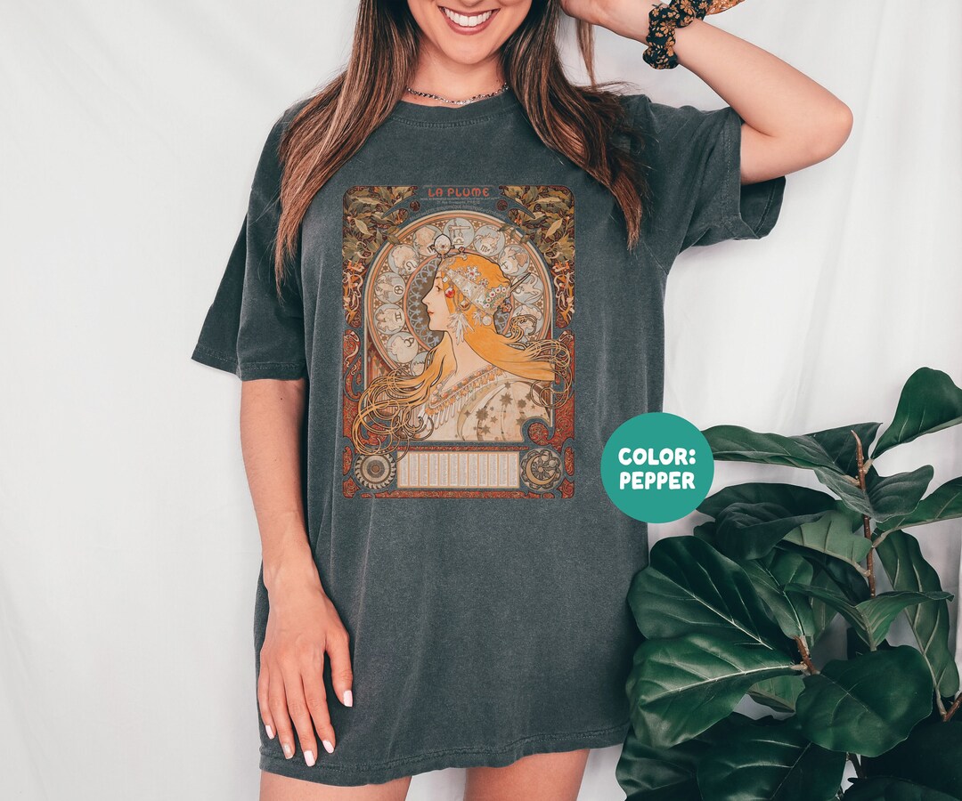 Comfort Colors Alphonse Mucha Zodiaque La Plume Shirt Art Nouveau ...