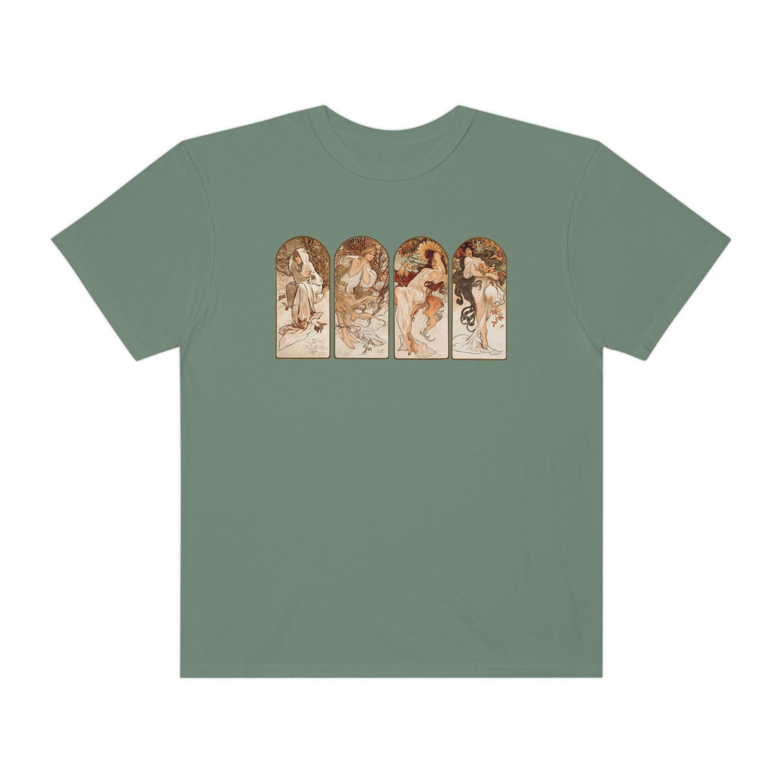 Comfort Colors Alphonse Mucha Seasons Shirt Art Nouveau Aesthetic ...