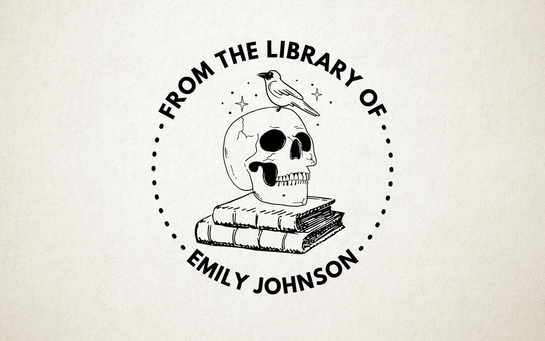 Skull Book Embosser, Library Stamp, Book Stamp, Self Inking, From the ...