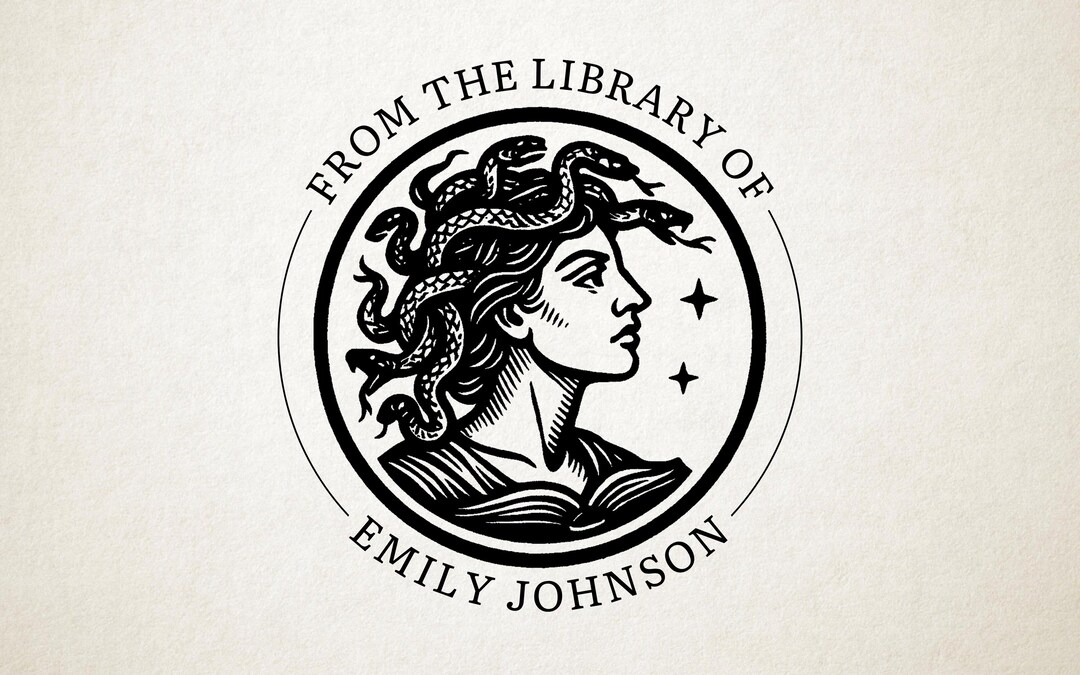 Medusa Custom Library Stamp Embosser Personalized Book Lover Gift for ...