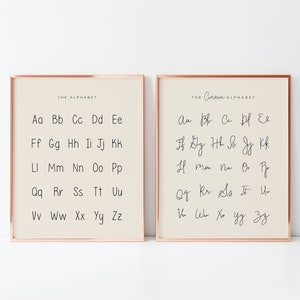 Minimalist Alphabet Prints | Print and Cursive Poster | Instant ...
