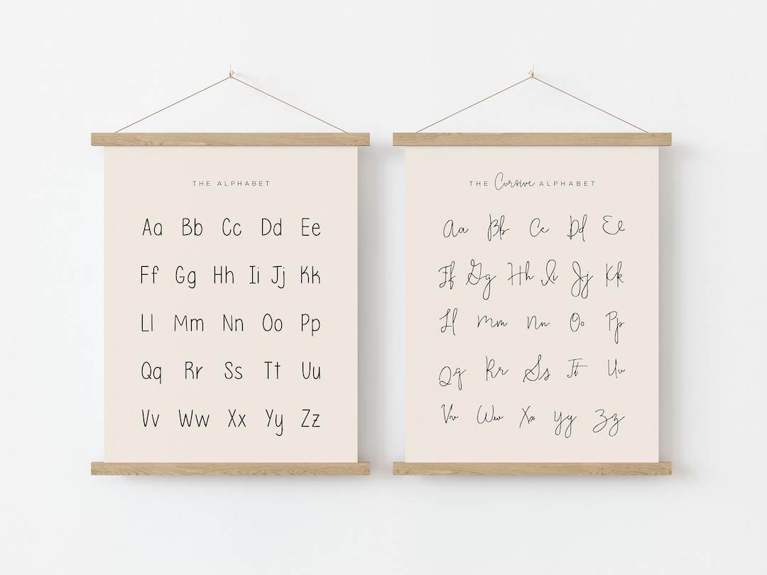 Minimalist Alphabet Prints | Print and Cursive Poster | Instant ...
