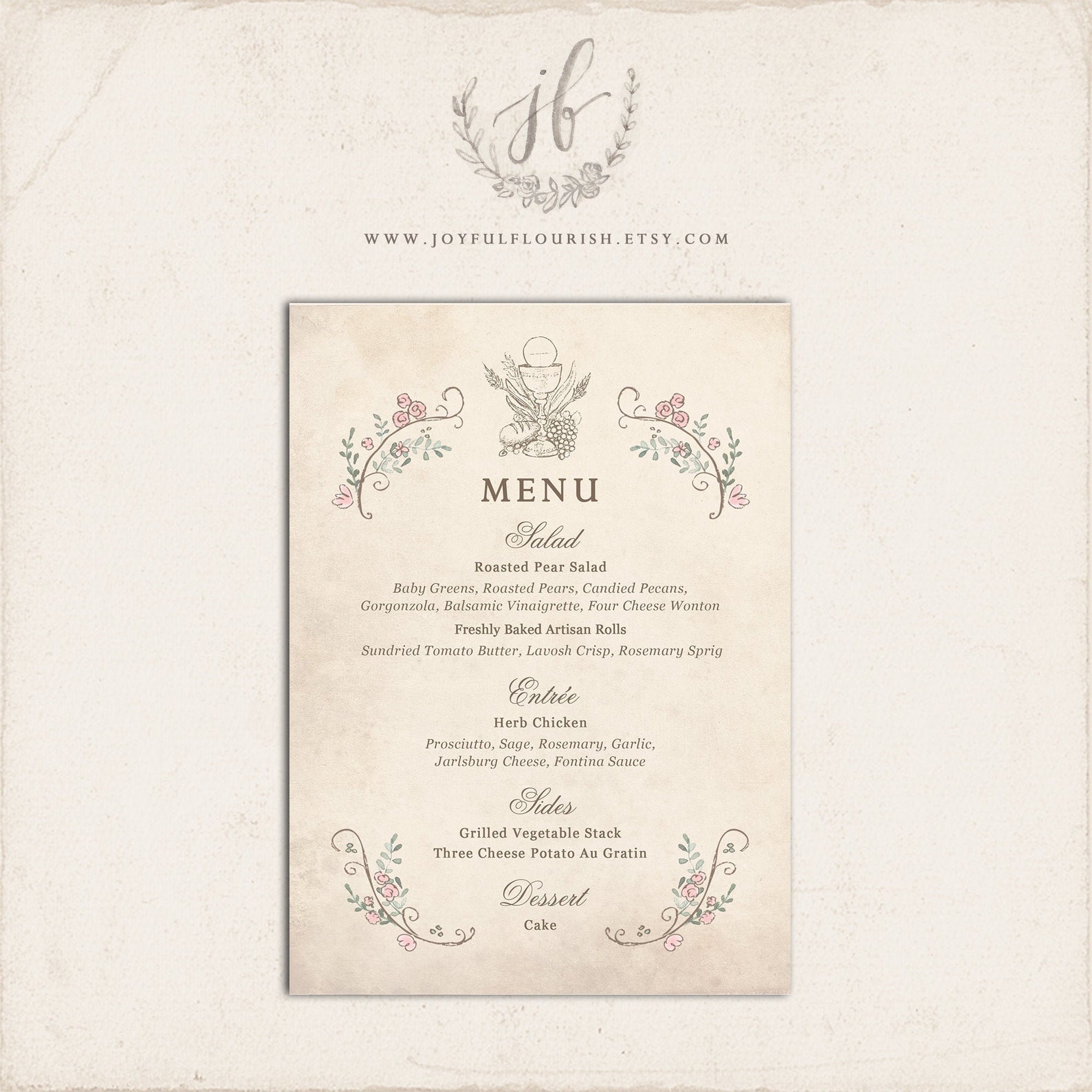 Elegant First Communion Menu Template First Holy Communion - Etsy
