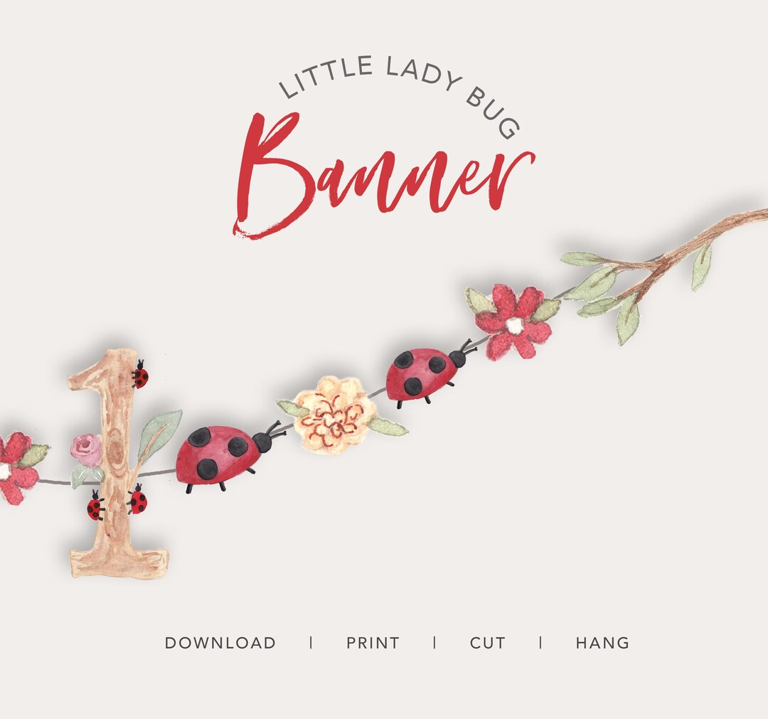 Printable Ladybug Banner for Little Lady Bug Birthday Party or Decor - Etsy