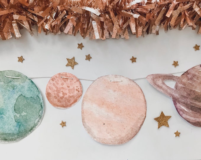 Printable Planet Banner for Galaxy Birthday Party or - Etsy