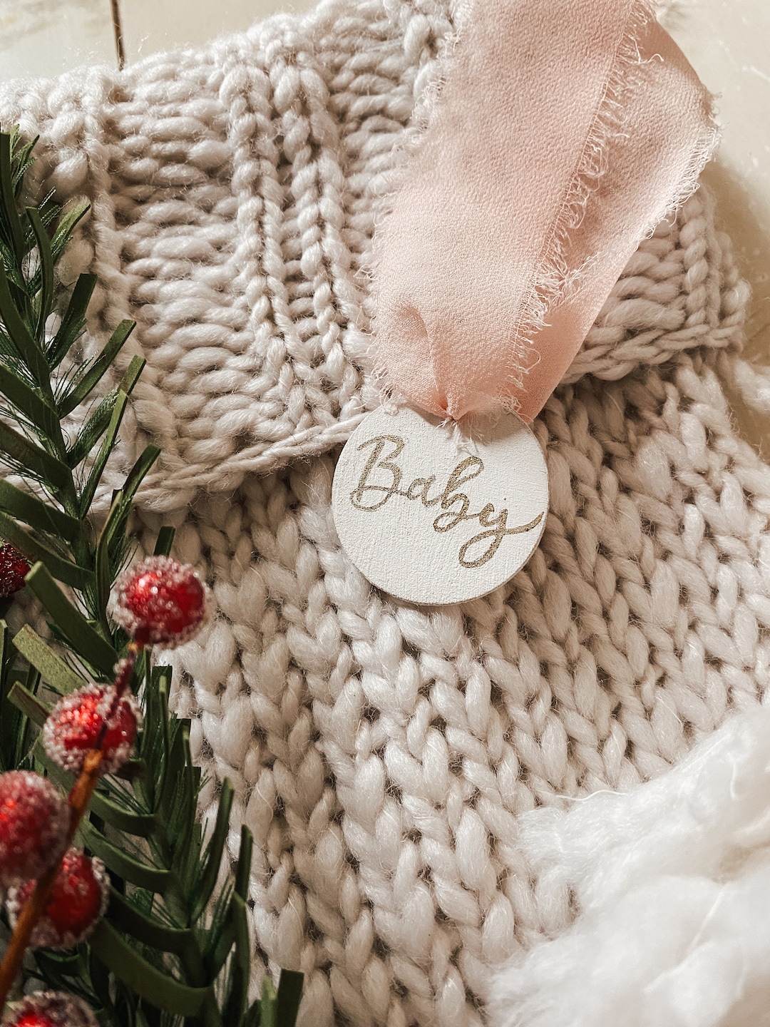 Hand Lettered Gold Stocking Name Tags Hand Painted Gold on White With ...