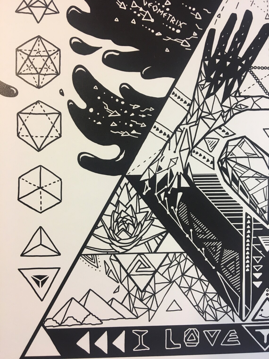 I Love Triangles - Art Print / Sacred Geometry Art / Geometry ...