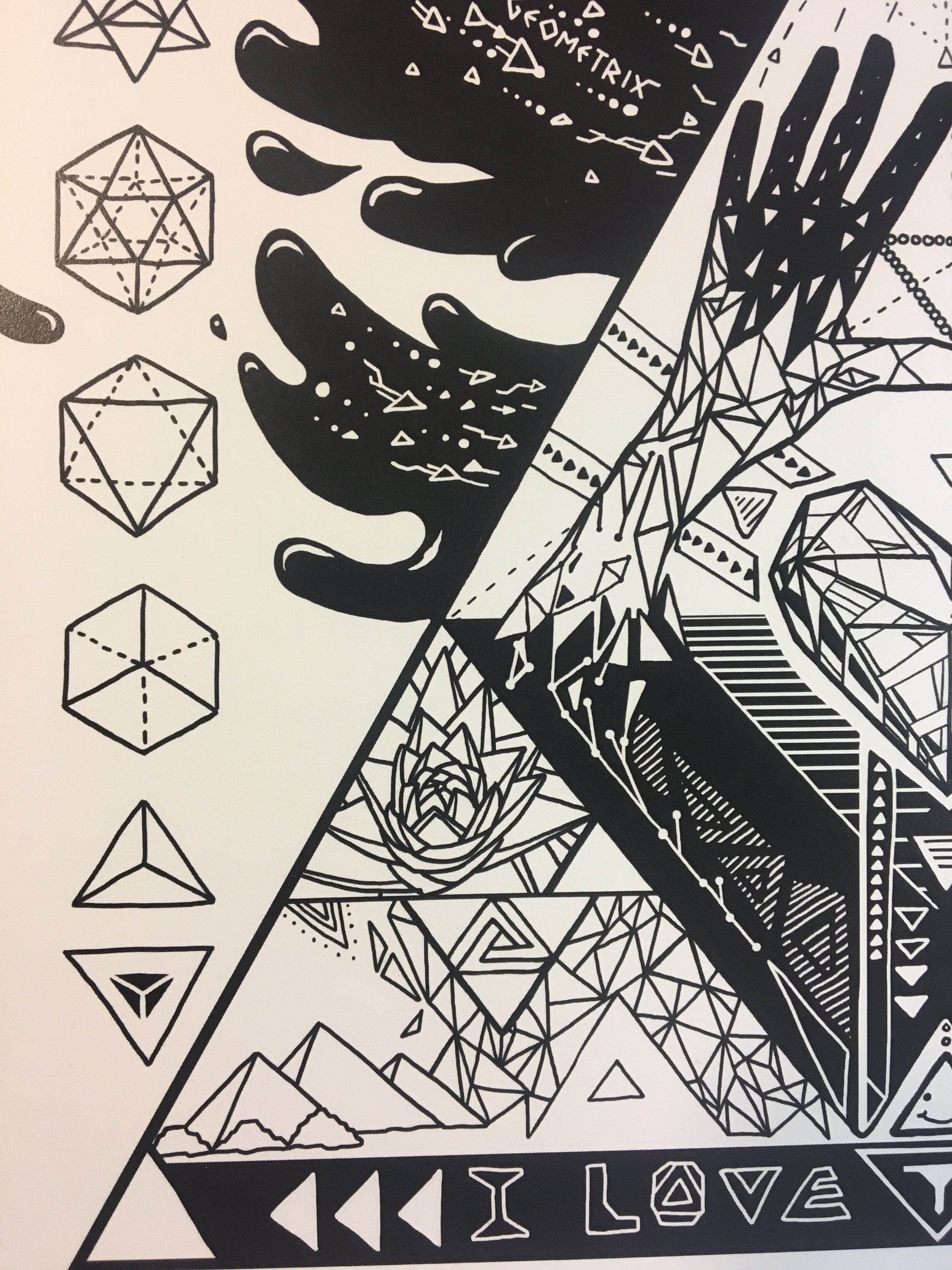 I Love Triangles - Art Print / Sacred Geometry Art / Geometry ...