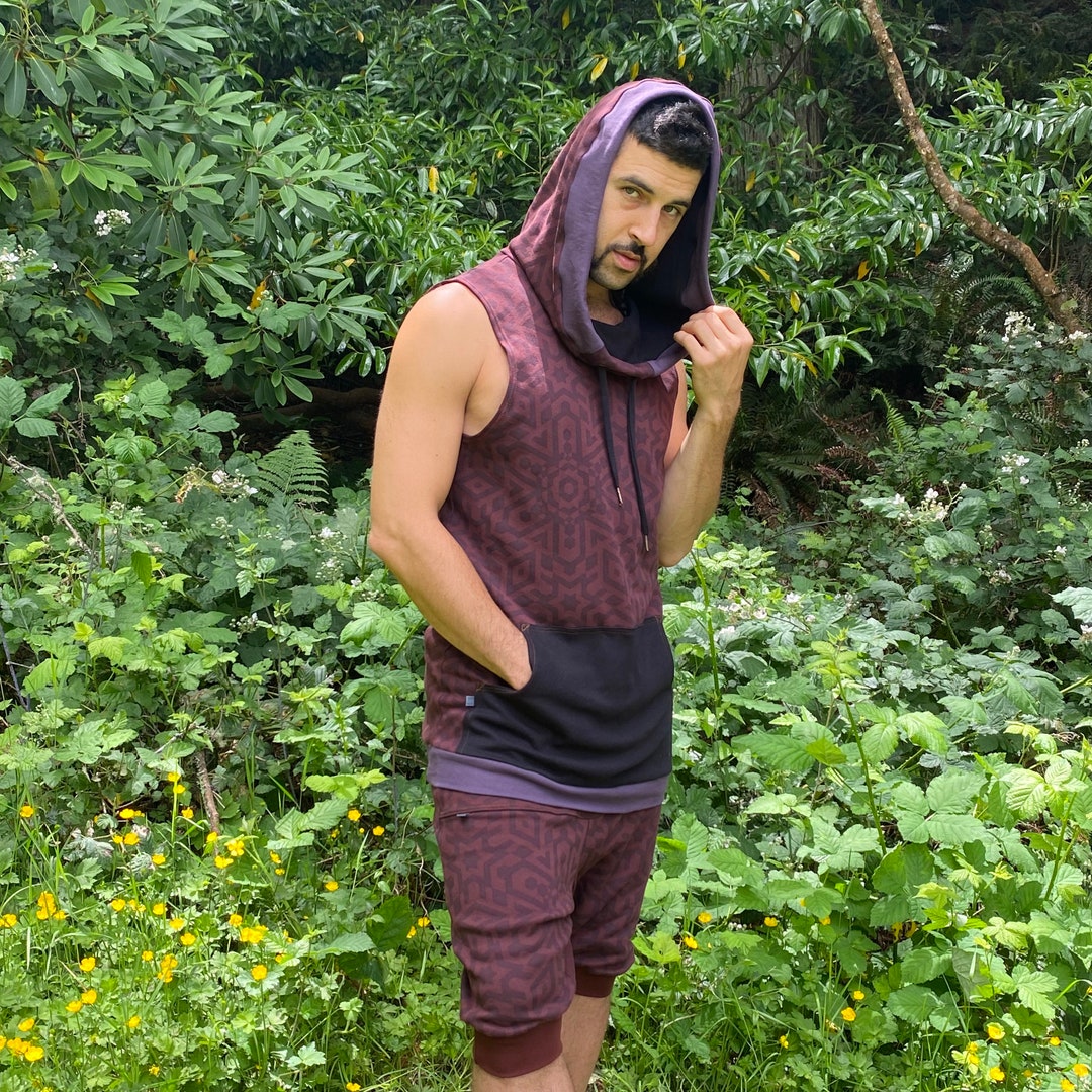 The Portal Tank - Organic Cotton Unisex Geometric Sleeveless Hoodie ...