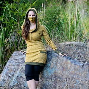 The Portal Dress / Organic Cotton Cowl Hood Dress With Pockets ...