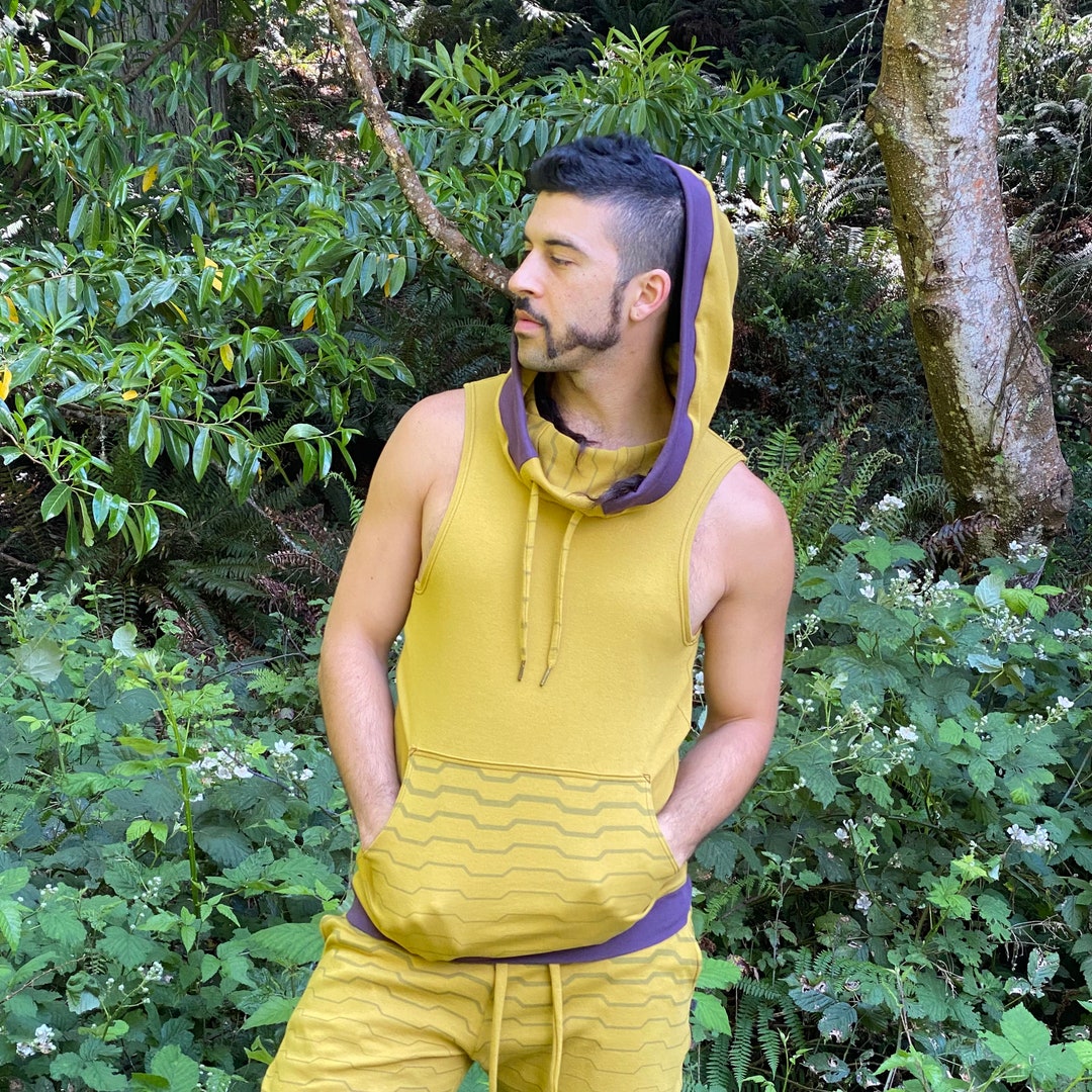 The Portal Tank - Organic Cotton Unisex Geometric Sleeveless Hoodie ...