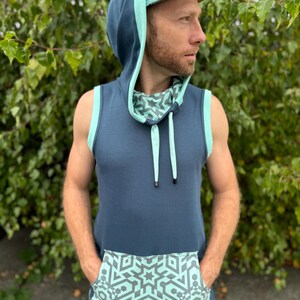 The Portal Tank - Organic Cotton Unisex Geometric Sleeveless Hoodie ...