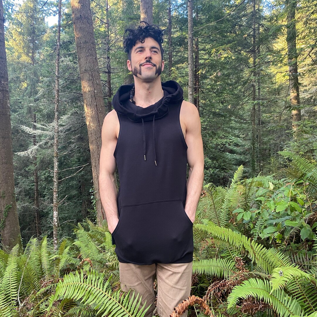 The Portal Tank - Organic Cotton Unisex Geometric Sleeveless Hoodie ...