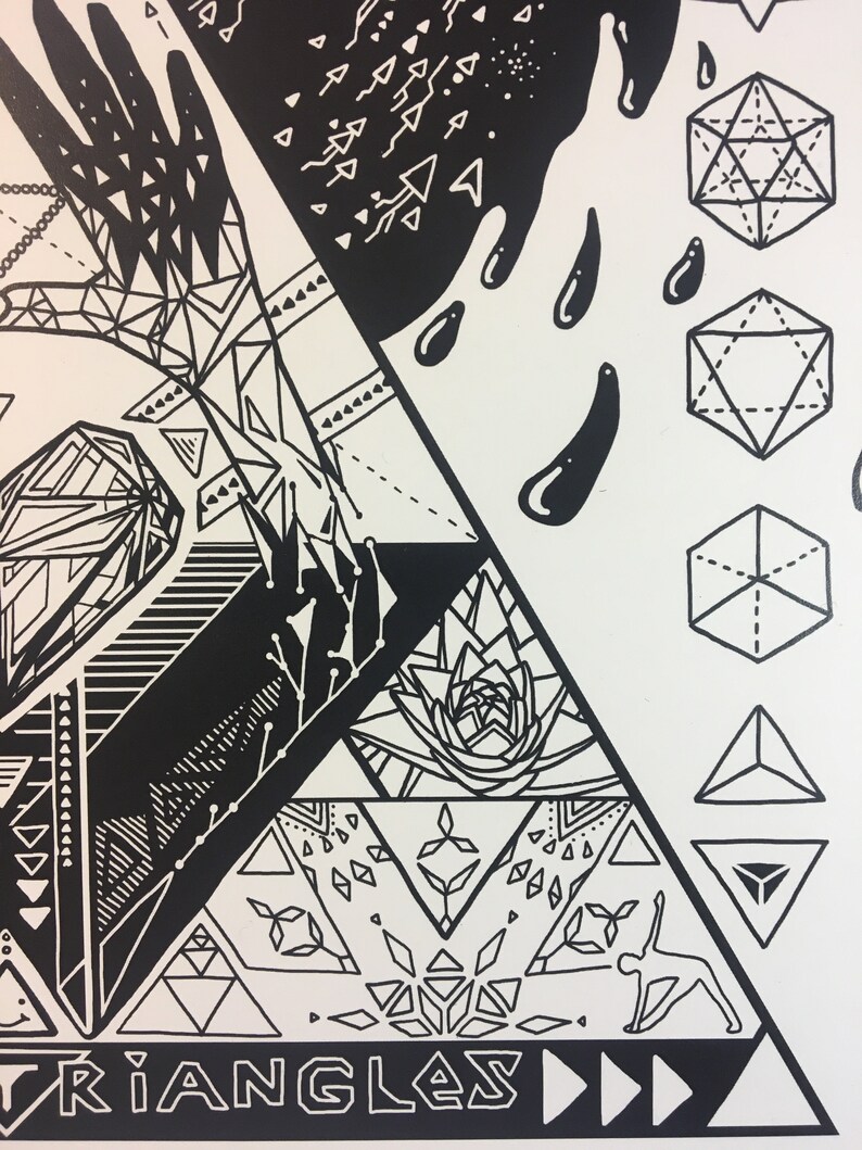 I Love Triangles - Art Print / Sacred Geometry Art / Geometry ...