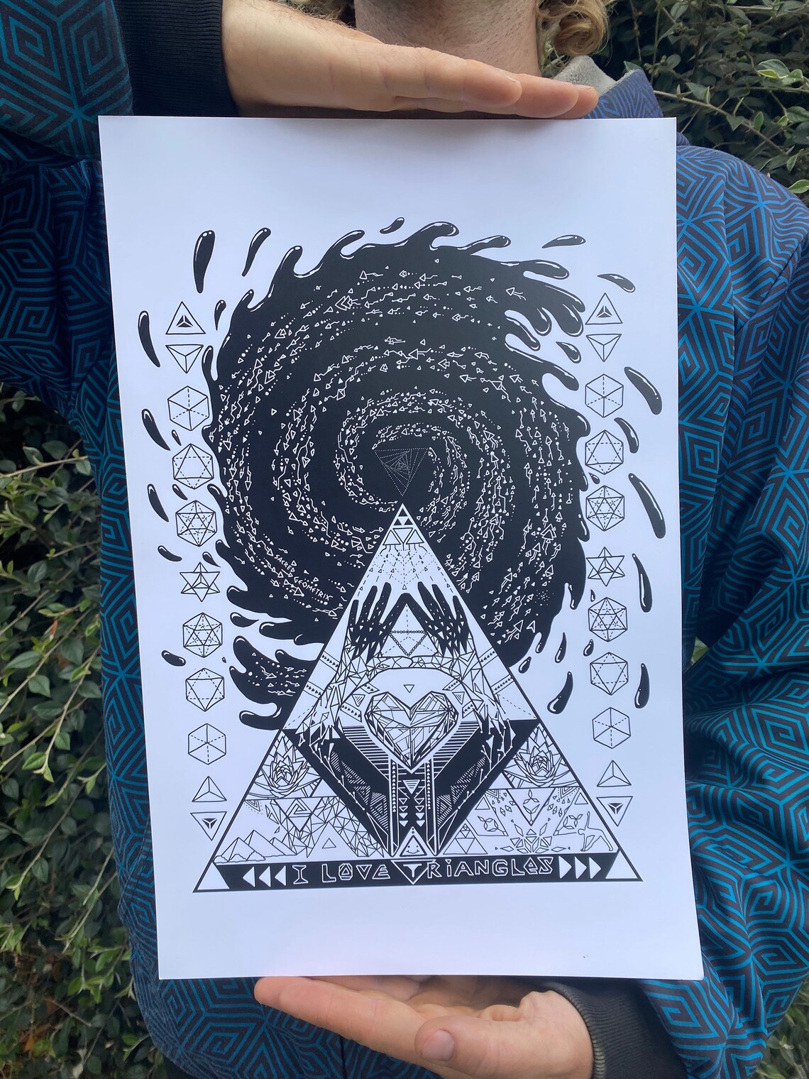 I Love Triangles - Art Print / Sacred Geometry Art / Geometry ...