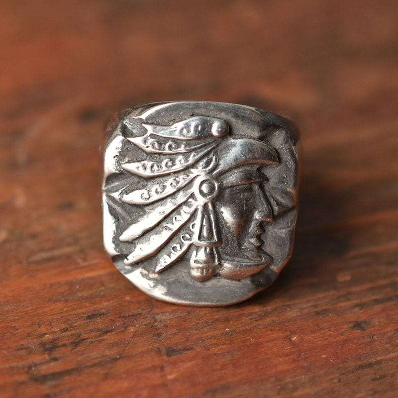 Aztec Warrior Signet Ring - Etsy