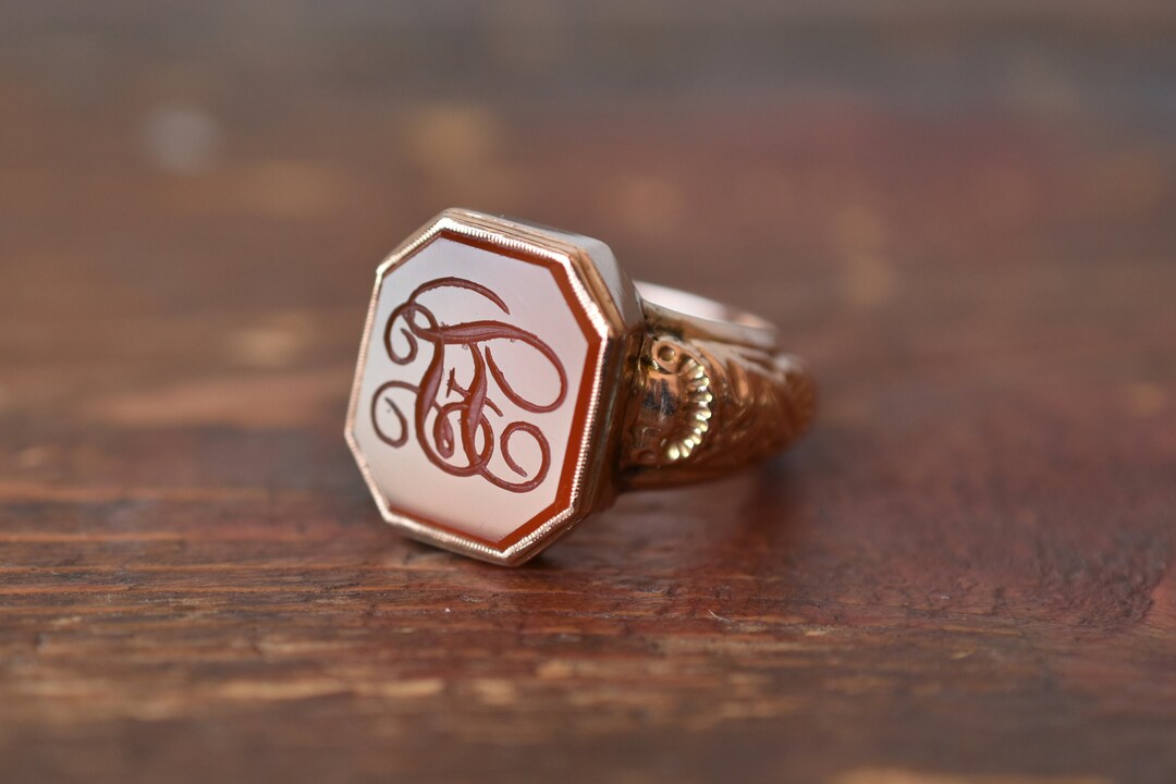 1860s 14K Antique Georgian Carnelian Intaglio fs Wax Seal Signet Ring ...