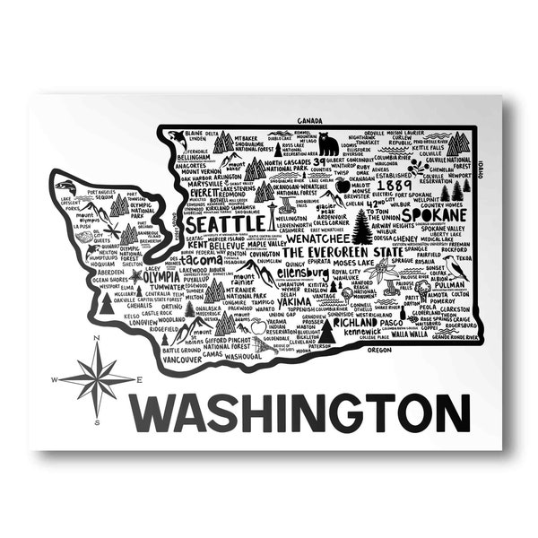 Washington State Art - Etsy
