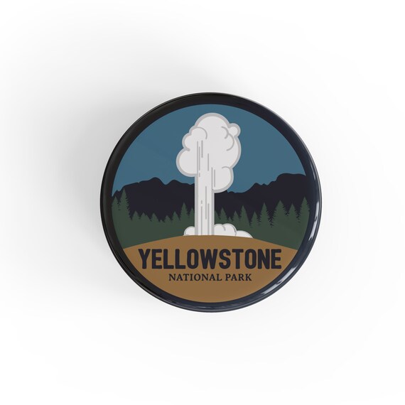 Yellowstone National Park Button Pin - Etsy