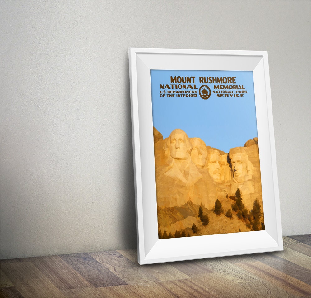 Mount Rushmore National Memorial Poster National Park Poster - Etsy
