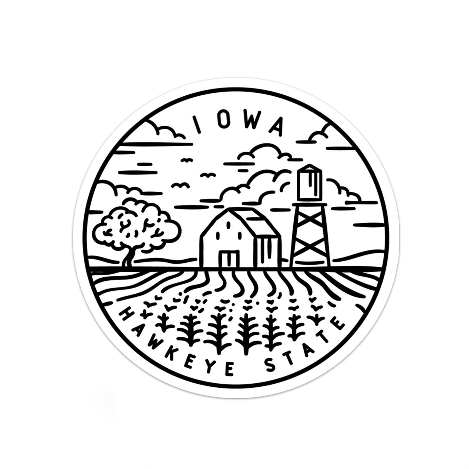 Iowa Sticker Iowa Decal Multiple Sizes Bumper Sticker - Etsy