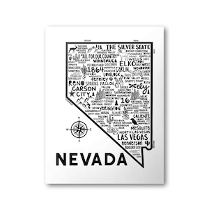 Nevada Poster | Minimalist State Map | State Poster | Wall Art | Home ...