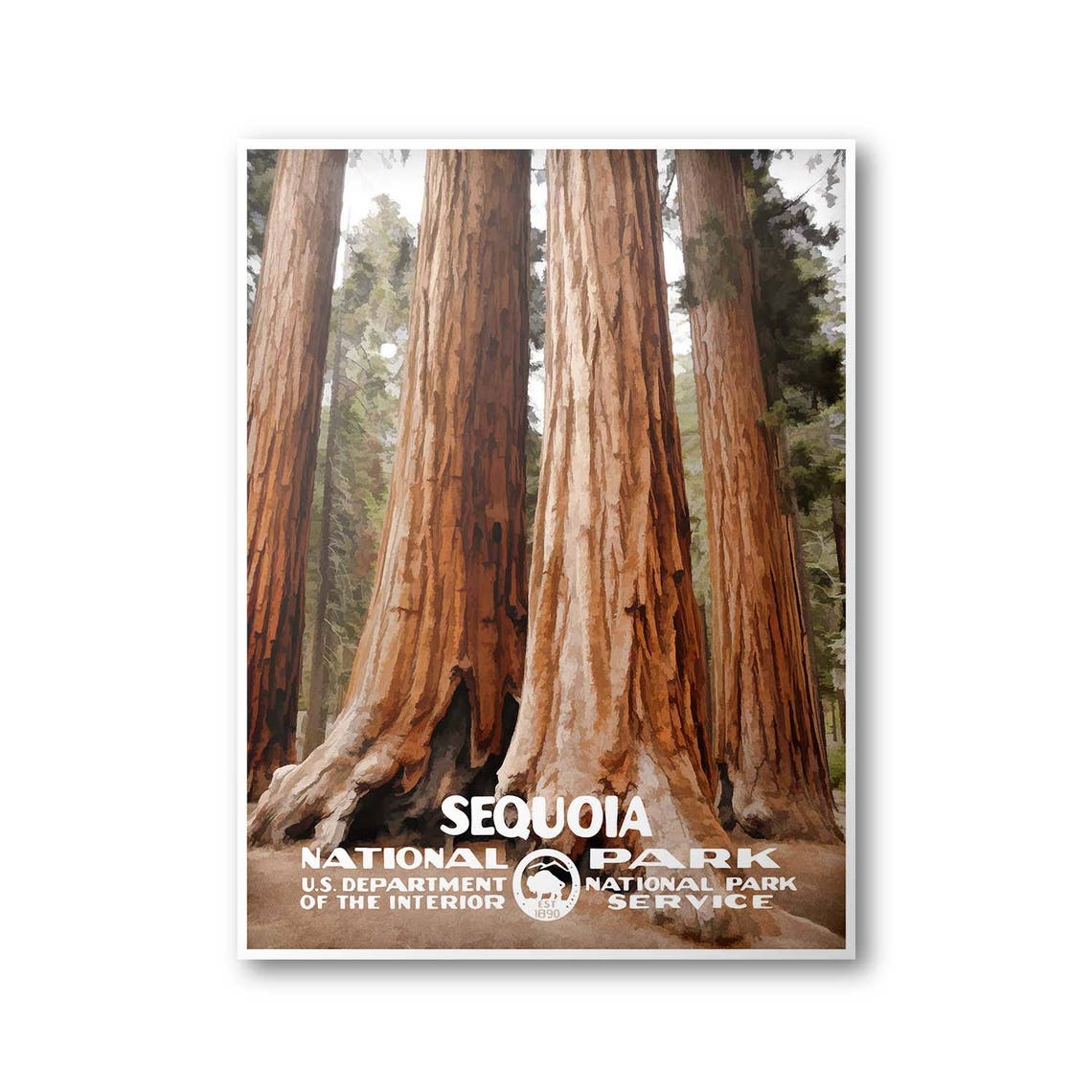 Sequoia National Park Poster National Park Poster National - Etsy