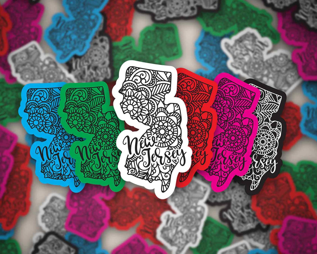 New Jersey Sticker | Bumper Sticker | Bottle Sticker | Travel Sticker ...