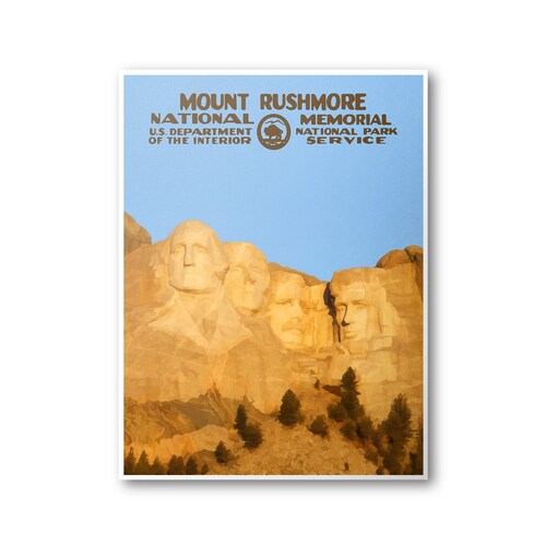 Mount Rushmore National Memorial Poster National Park Poster | Etsy