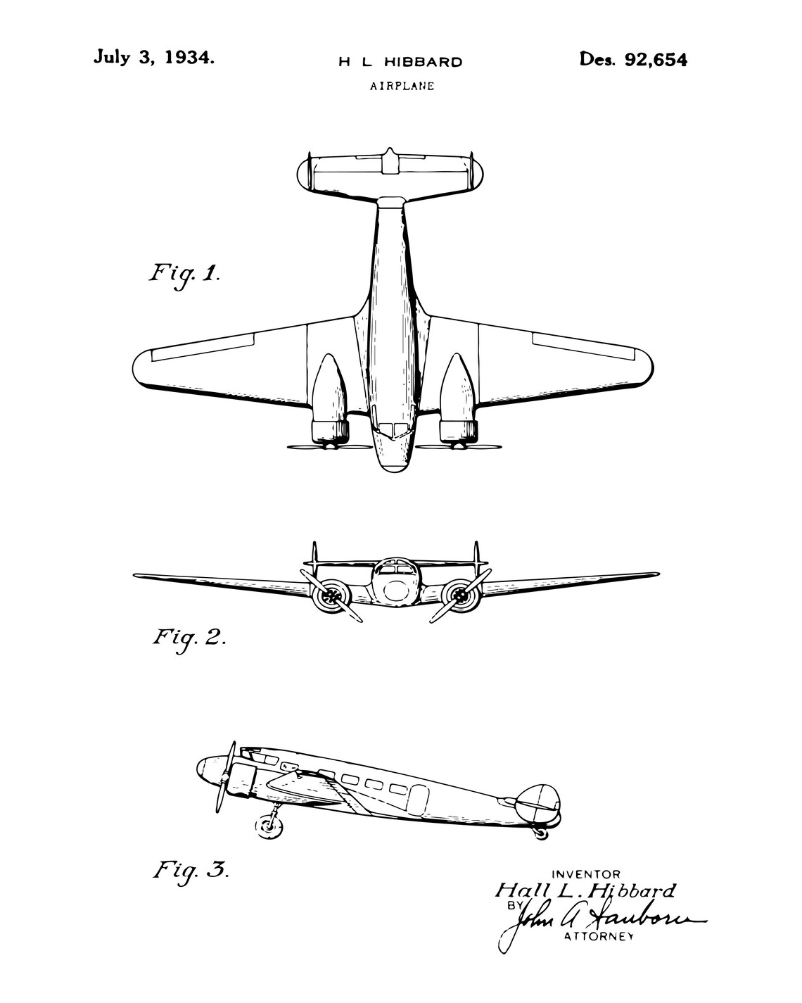 Airplane Patent Poster Lockheed Electra Airplane Patent | Etsy