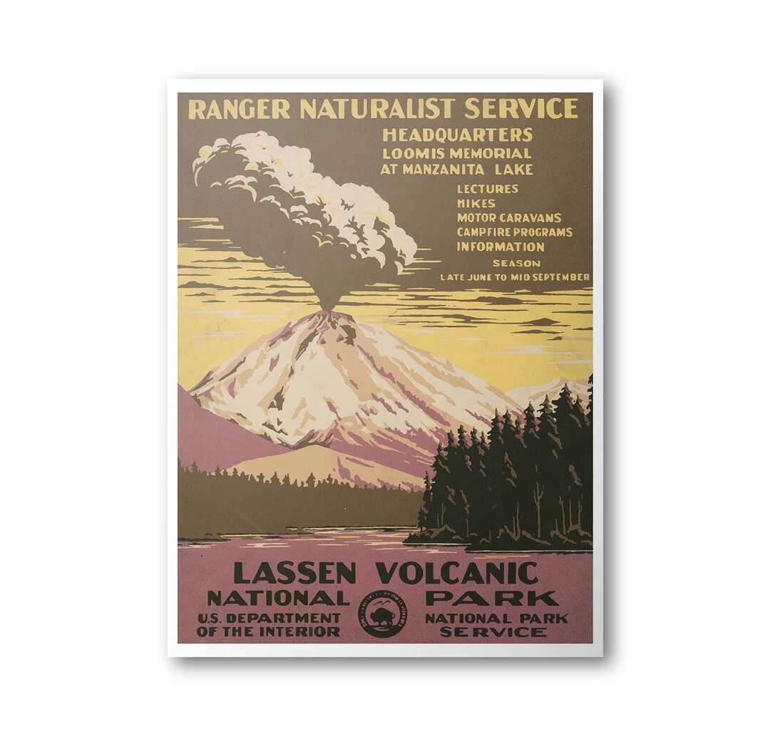 Lassen Volcanic National Park Poster - Reproduction of Original - Etsy