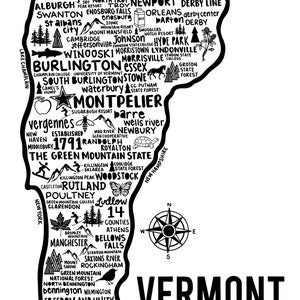 Vermont Poster | Minimalist State Map | State Poster | Wall Art | Home ...
