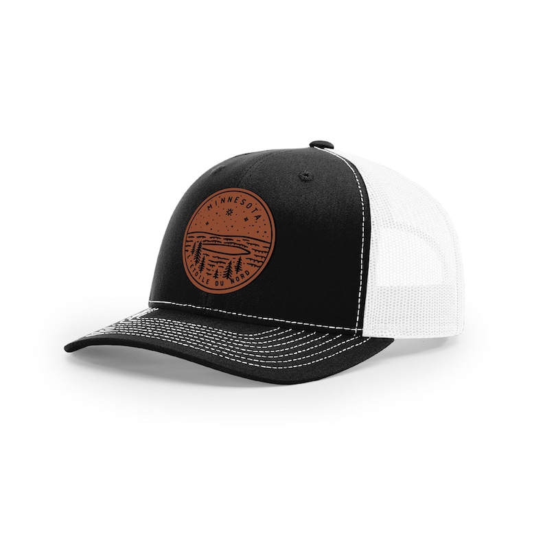 Minnesota Hat | Leather Patch Hat | Trucker Hat - Etsy