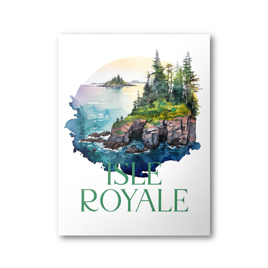 Isle Royale National Park Poster | Watercolor National Park Poster ...