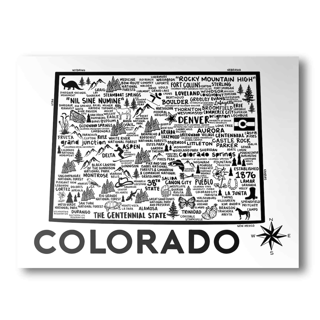 Colorado Poster | Minimalist State Map | State Poster | Wall Art | Home ...